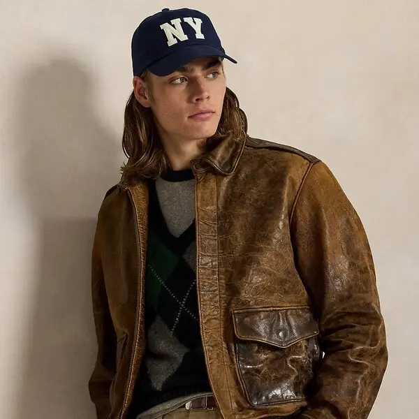 Ralph Lauren Leather Flight Jacket - Hunter Brown