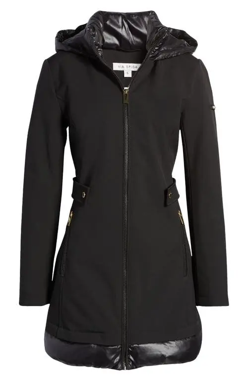 Buy Via Spiga Water Repellent Hooded Jacket - Black At 60% Off ...