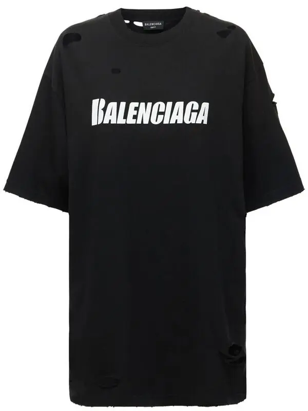 【極美品】Balenciaga 23SS neck logo damage T Balenciaga Stencil Type T-Shirt Medium Fit | Saks Fifth Avenue