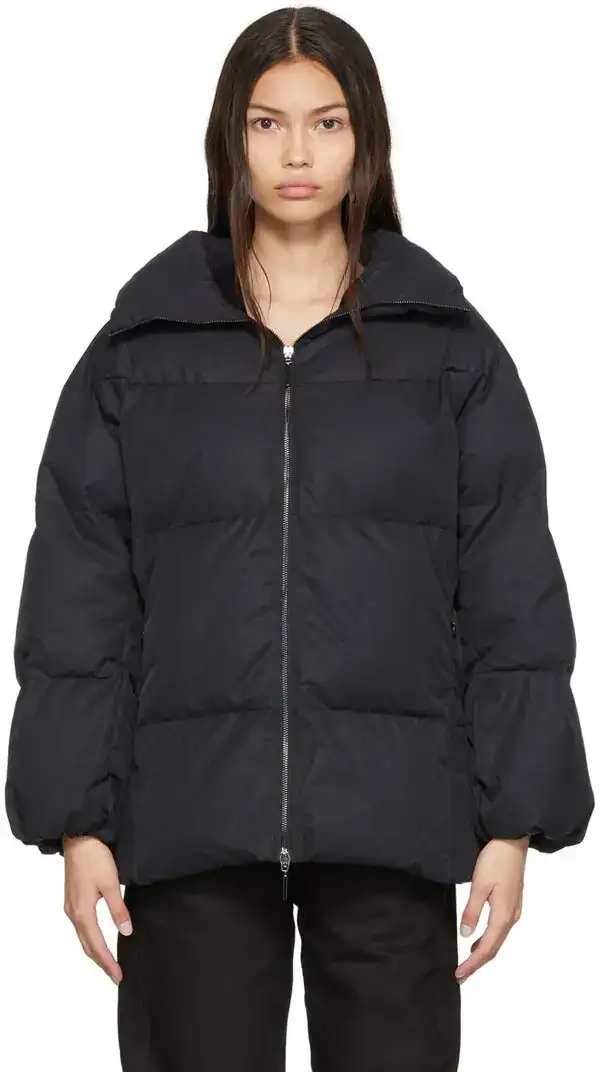 Studio Nicholson Beige Insulated Basel Coat In Dark Navy - 51% Off 