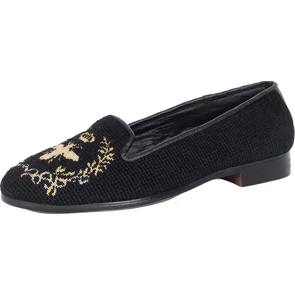 BYPAIGE By Paige Needlepoint Bee Flat - Black