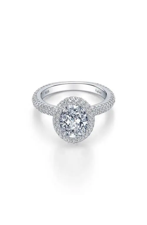 Lafonn Simulated Diamond Oval Halo Ring - Silver | Editorialist