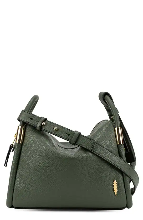 Thacker Tery Leather Crossbody Bag Olive Editorialist