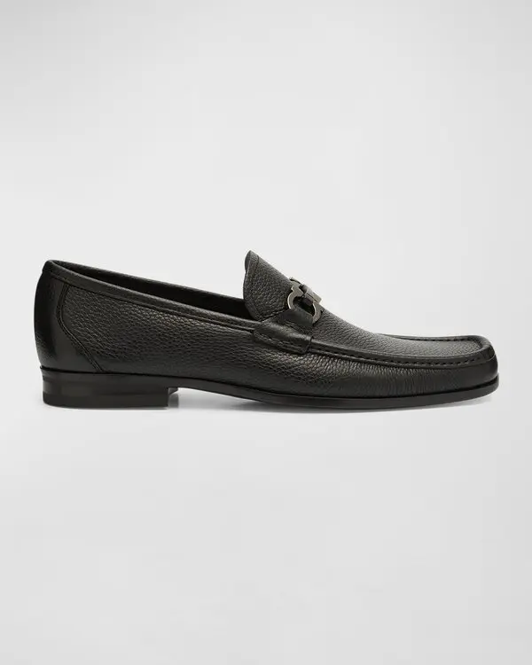 FERRAGAMO Grandioso Grained Calfskin Gancini Loafer