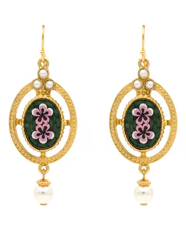 BEN-AMUN 24k Gold-plated Pearl Drop Earrings