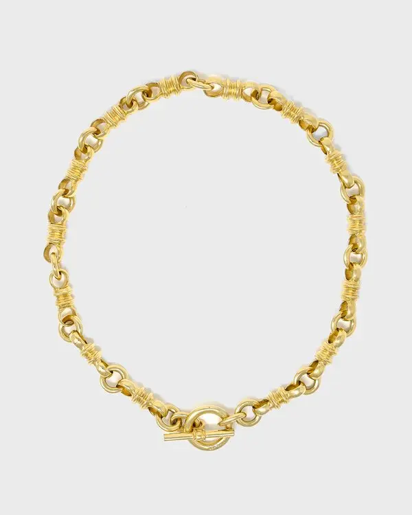 BEN-AMUN 24k Plated Toggle Link Necklace