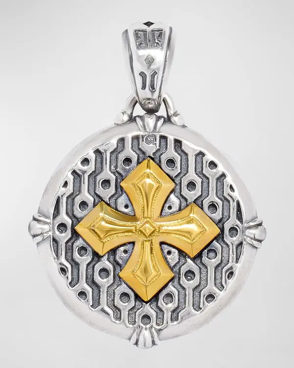 Konstantino Arc Round Cross Pendant
