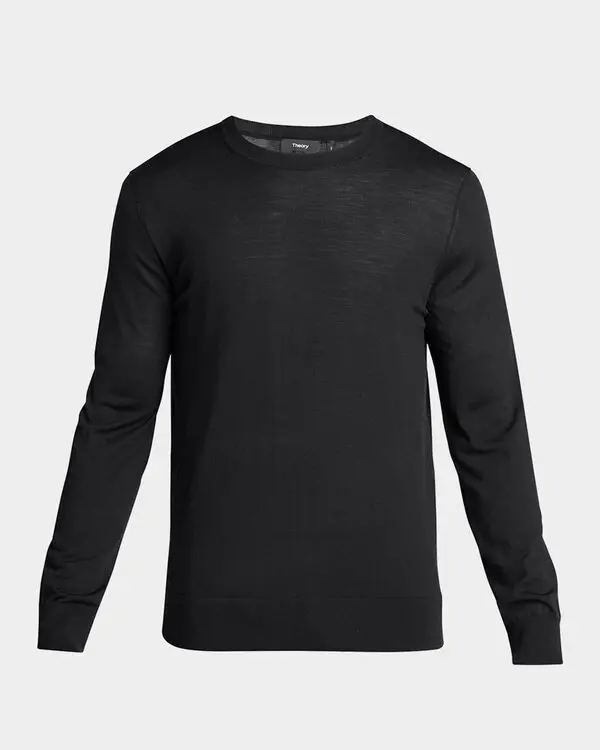 Theory Regal Wool Crewneck Sweater - Black