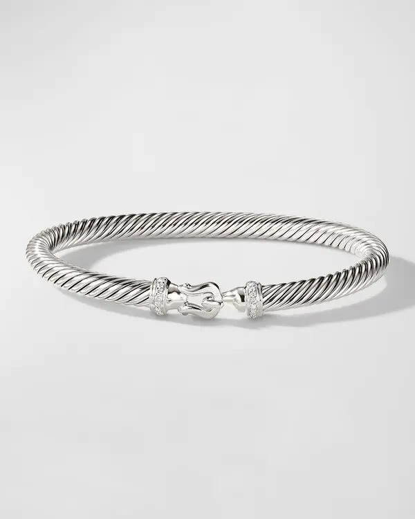 David Yurman Cable Buckle Bangle With Diamonds - Diamond