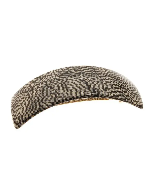 France Luxe Rectangle Volume Barrette - Opera Silver