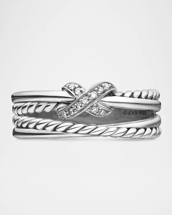 David Yurman X Crossover Ring With Diamonds - Diamond