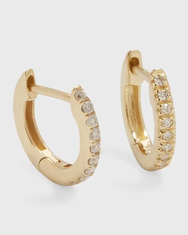 ZOE LEV 14k Diamond Huggie Earrings - Yellow Gold & Diamond