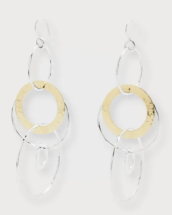 Ippolita Jumbo Hammered Jet Set Earrings - Gold And Silver