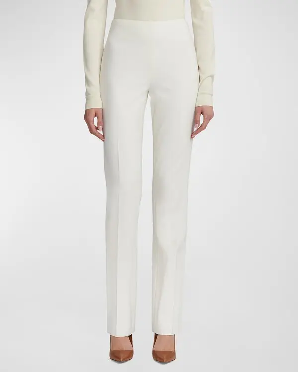Ralph Lauren Alandra Straight-leg Wool Pants - Ivory