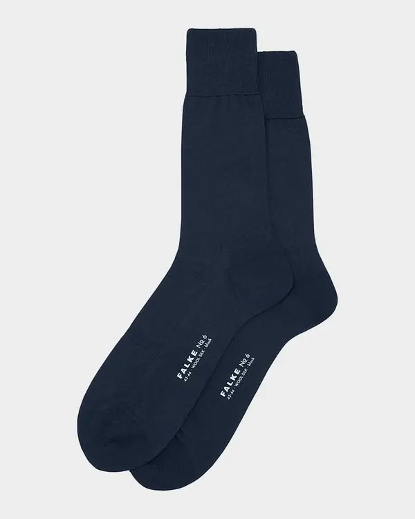 Falke No. 6 Merino-silk Dress Socks - Dark Navy