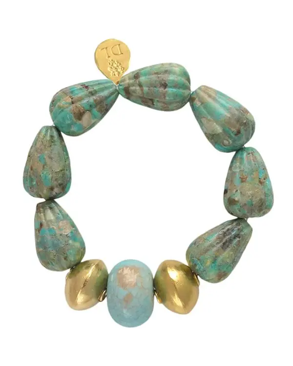 DEVON LEIGH Carved Beaded Bracelet