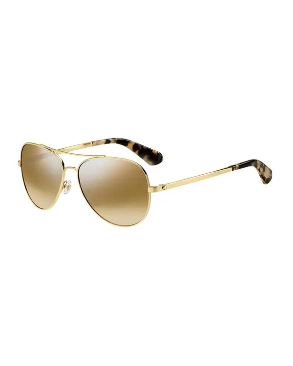 Kate Spade New York Metal Mirrored Aviator Sunglasses