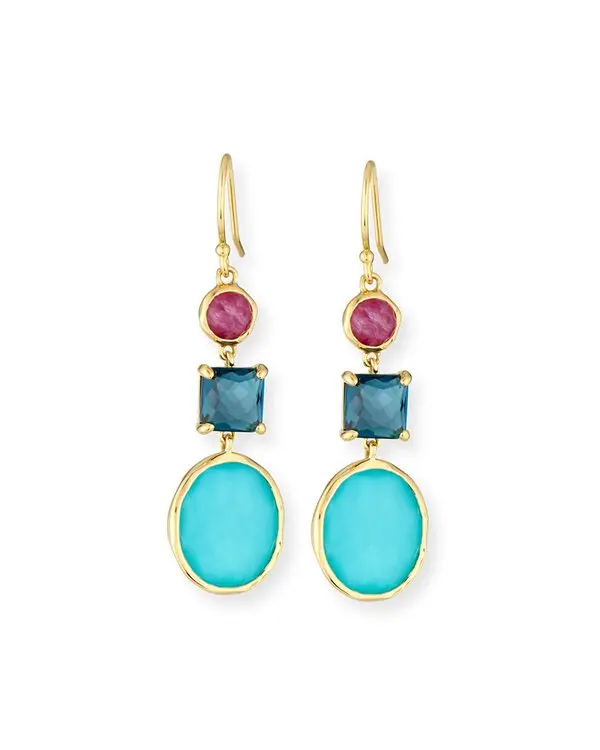 Ippolita Rock Candy 18k Gold Drop Earrings - Rainbow