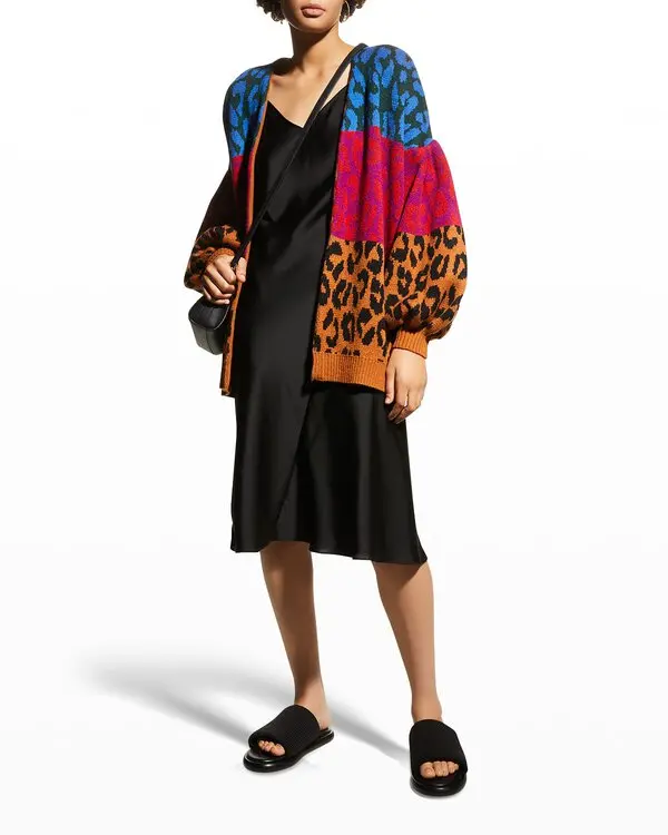 Buy Farm Rio Mixed Cardigan - Ikat Dyed Leopard At 51% Off | Editorialist
