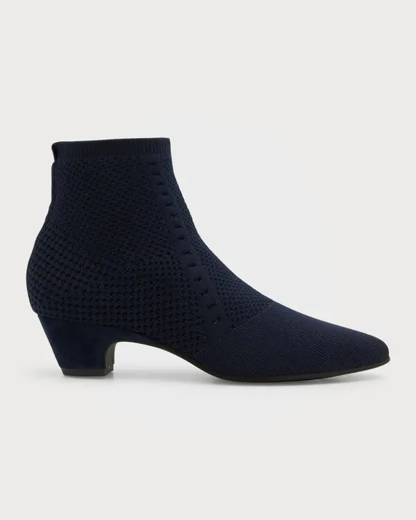 Eileen Fisher Purl Stretch-knit Booties - Midnight