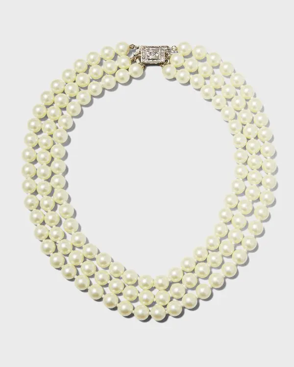 KENNETH JAY LANE Deco Pearly Necklace