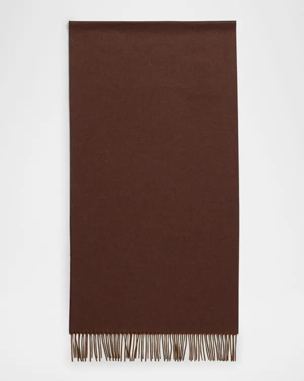 Loro Piana Cashmere Sciarpa Two-tone Fringe-trim Scarf - Camel
