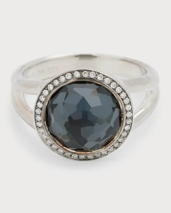 Ippolita Rock Candy® Sterling Silver Mini Ring With Diamonds - Hematite