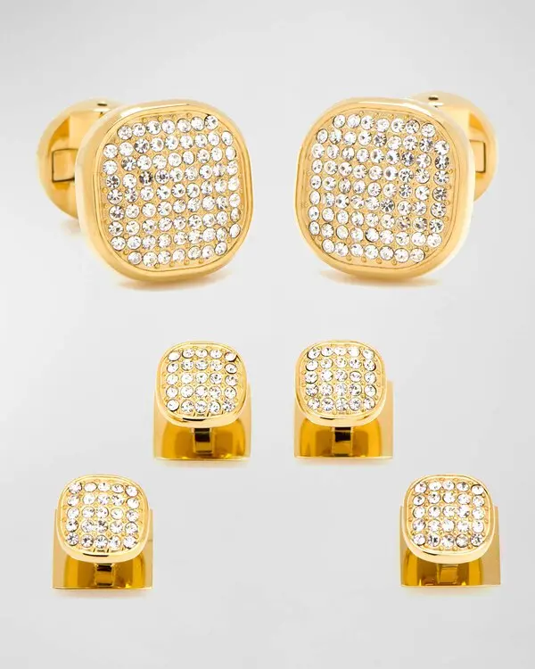 CUFFLINKS, INC. White Preciosa Pave Cuff Links Stud Set