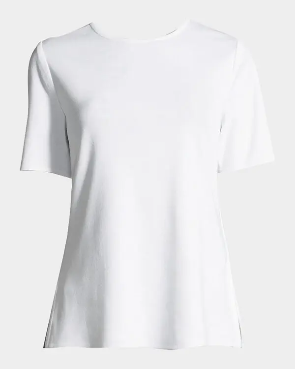 Misook Short-sleeve Shell - White