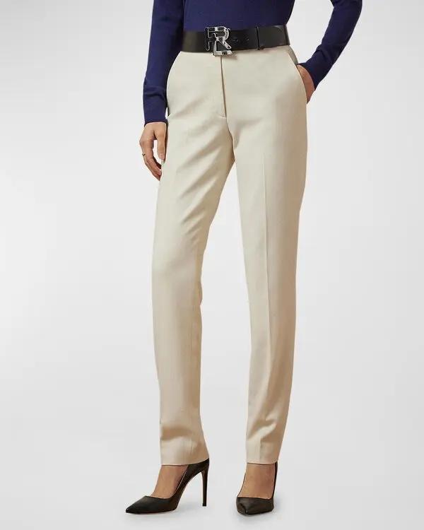 Ralph Lauren Simone Wool Crepe Pant - White