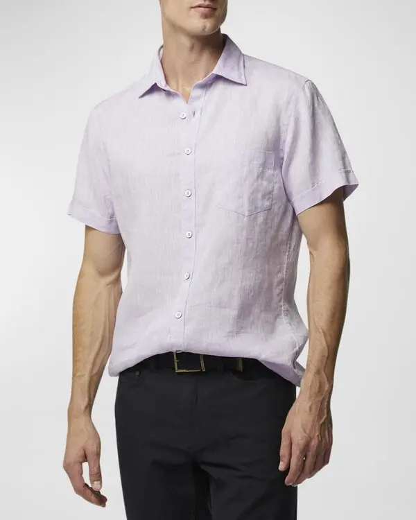 Rodd & Gunn Ellerslie Solid Linen Sport Shirt - Lilac