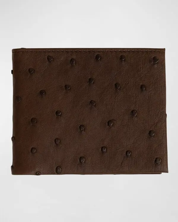 ABAS Ostrich Bi-fold Wallet - Brown