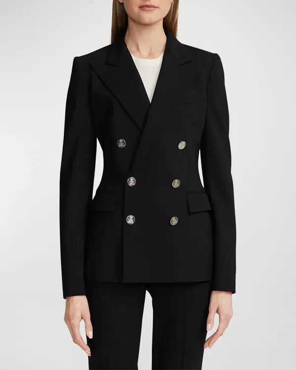 Ralph Lauren Camden Double-breasted Stretch-wool Jacket - Black