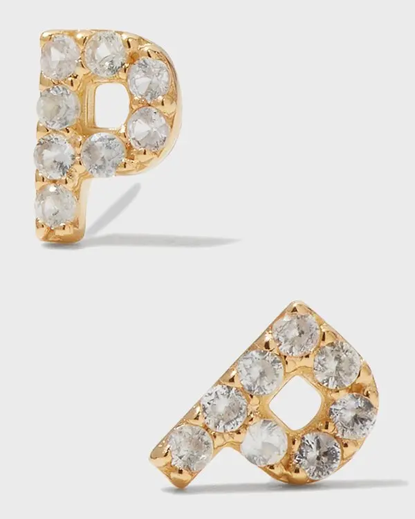 Tai Sapphire Initial Stud Earring, Single - P