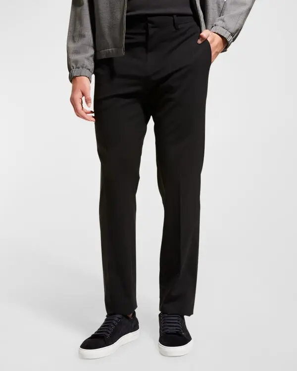 Theory Mayer Stretch Wool Trousers - Black