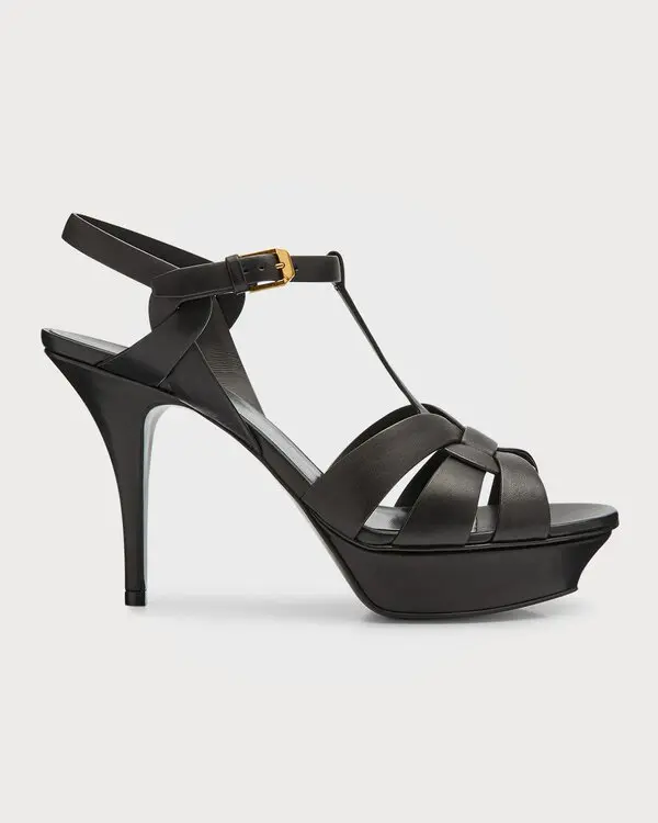 Saint Laurent Tribute Platform Sandals - Black