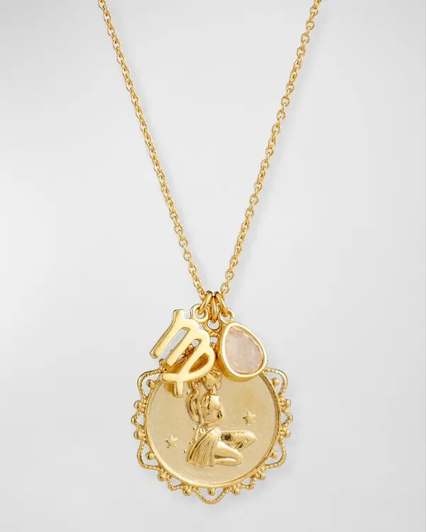 Tai Zodiac Charm Necklace With Moonstone - Virgo