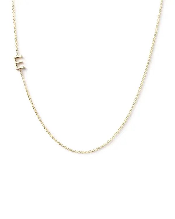 Maya Brenner Designs 14k Yellow Gold Mini Letter Pendant Necklace - E