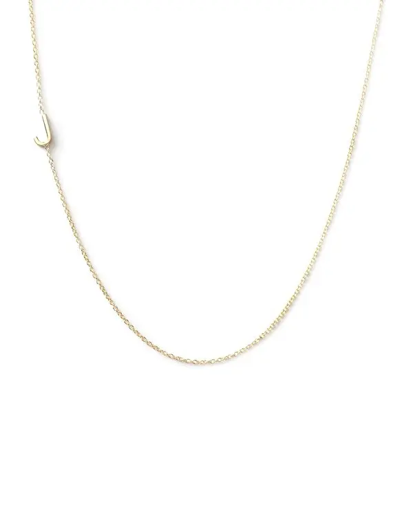 Maya Brenner Designs 14k Yellow Gold Mini Letter Pendant Necklace - J