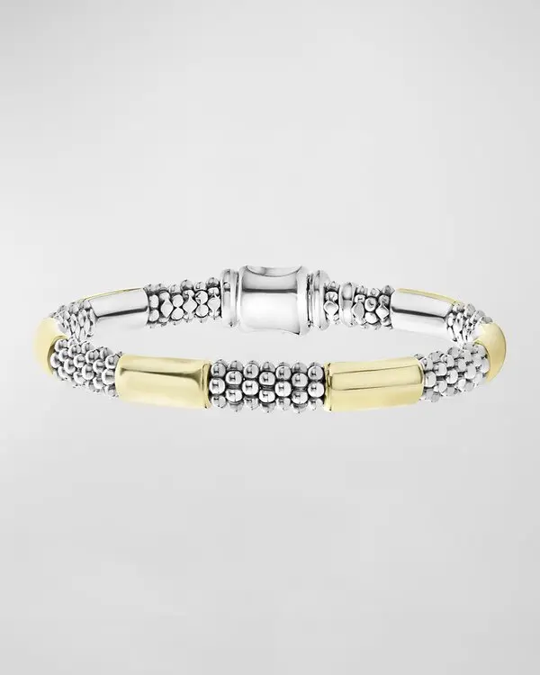 Lagos High Bar 6-station Bracelet - Gold And Silver