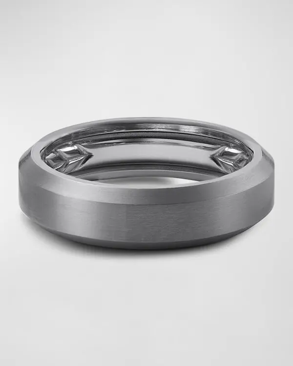 David Yurman 6mm Beveled Band Ring - Charcoal
