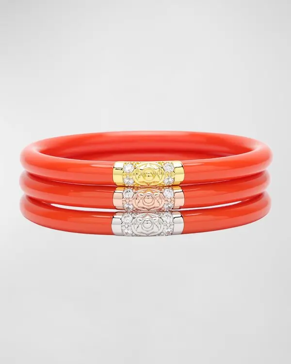 BUDHAGIRL Three Kings Bangle Set - Coral