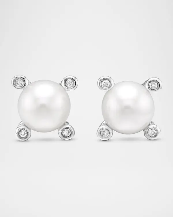 David Yurman Cable Collectibles Pearl And Diamond Earrings - Pearl & Diamond