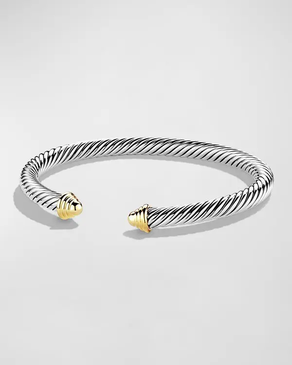 David Yurman Cable Bracelet In Silver With 14k Gold, 5mm - One-color ...