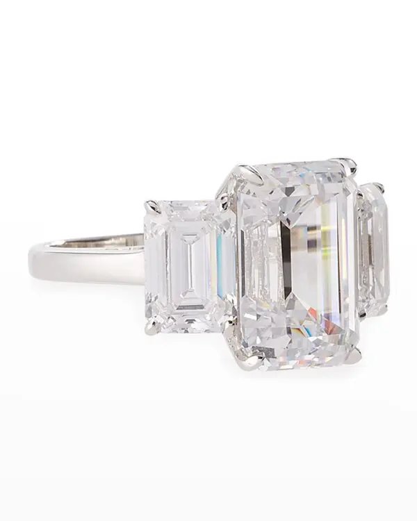 FANTASIA BY DESERIO 14k White Gold Three Stone Ring