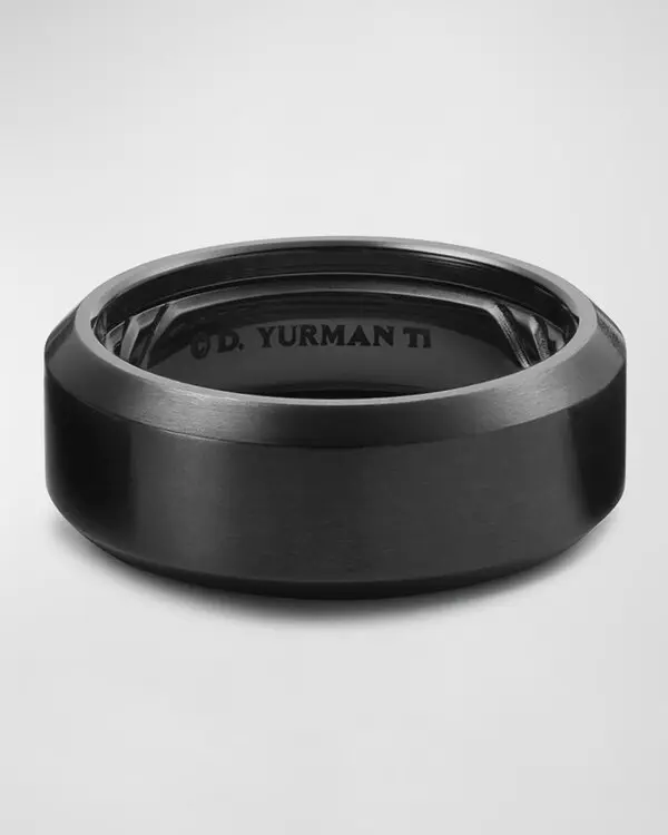 David Yurman Streamline Beveled Band Ring - Black Titanium
