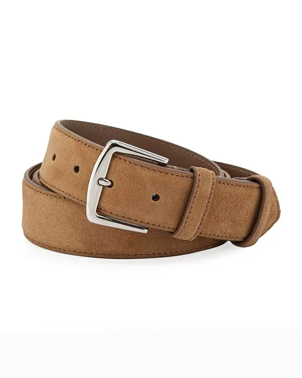 Loro Piana Alsavel Suede Belt - Taupe