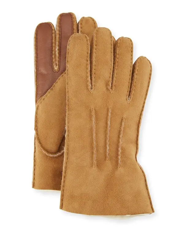 UGG Three-cord Sheepskin Gloves - Brown