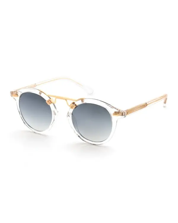 Krewe St. Louis Round Sunglasses - Crystal 24k