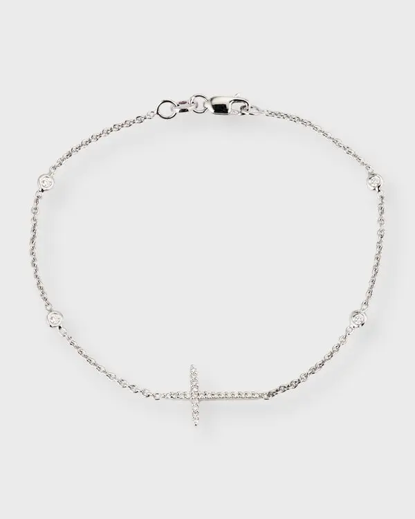 Roberto Coin 18k Diamond Cross Bracelet - White Gold